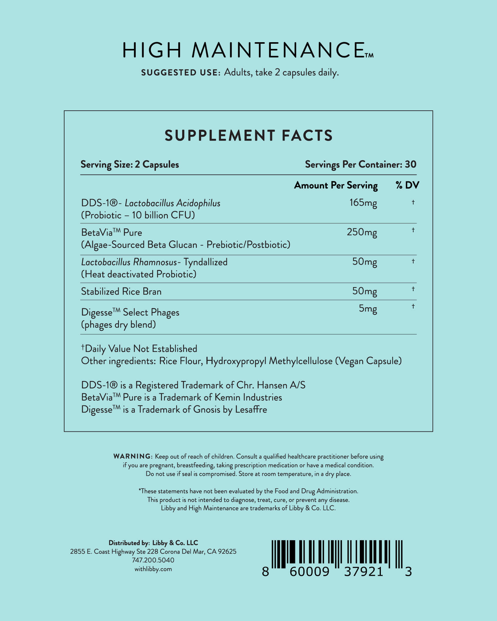 High Maintenance - Supplement for Microbiome Health | Libby